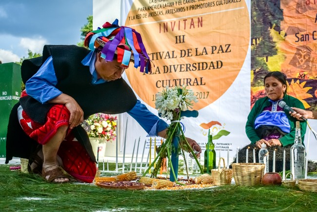 Performing a Mayan Ritual in Mexico