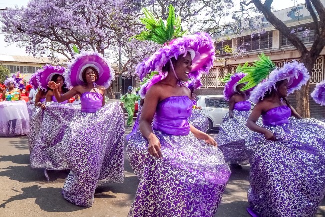 Zimbabweans Dance in a Parade