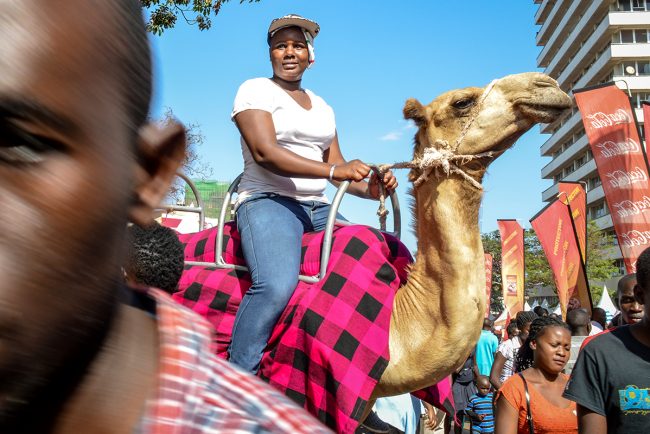 Riding a Camel During the Kampala City Festival