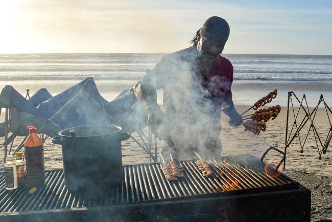 Cooking Seafood on a Mexican Beach