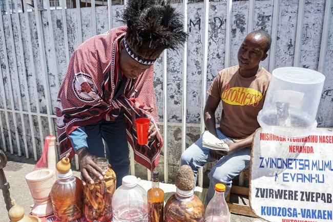 Zimbabwean Healer at his Stall