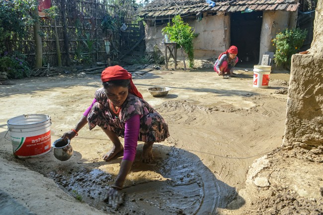 Cleaning Floors in Nepal