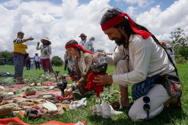 Activists Celebrate Pre-Hispanic Heritage With Traditional Ceremony